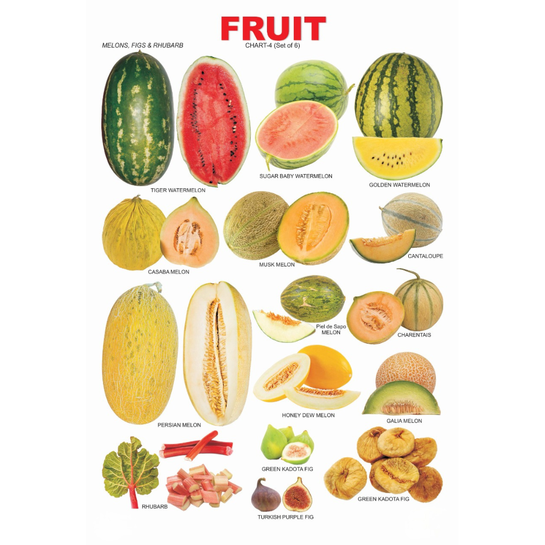 Buy Dreamland Publications Educational Chart for Kids - Fruit Chart - 4 ...