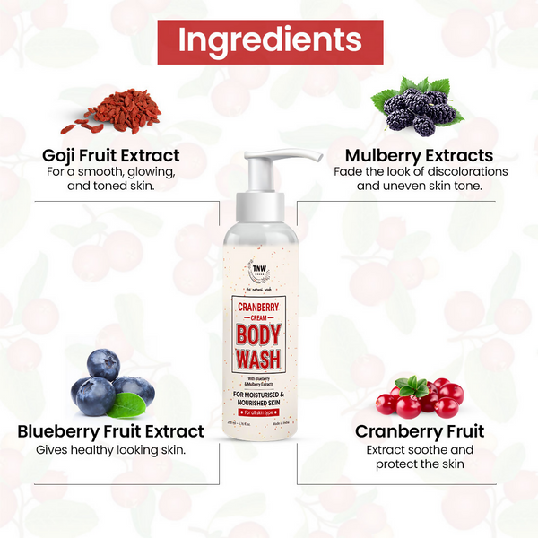 Buy The Natural Wash Cranberry Cream Body Wash Online