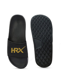 Buy HRX by Hrithik Roshan Men Black & Gold Toned Brand Logo Printed ...