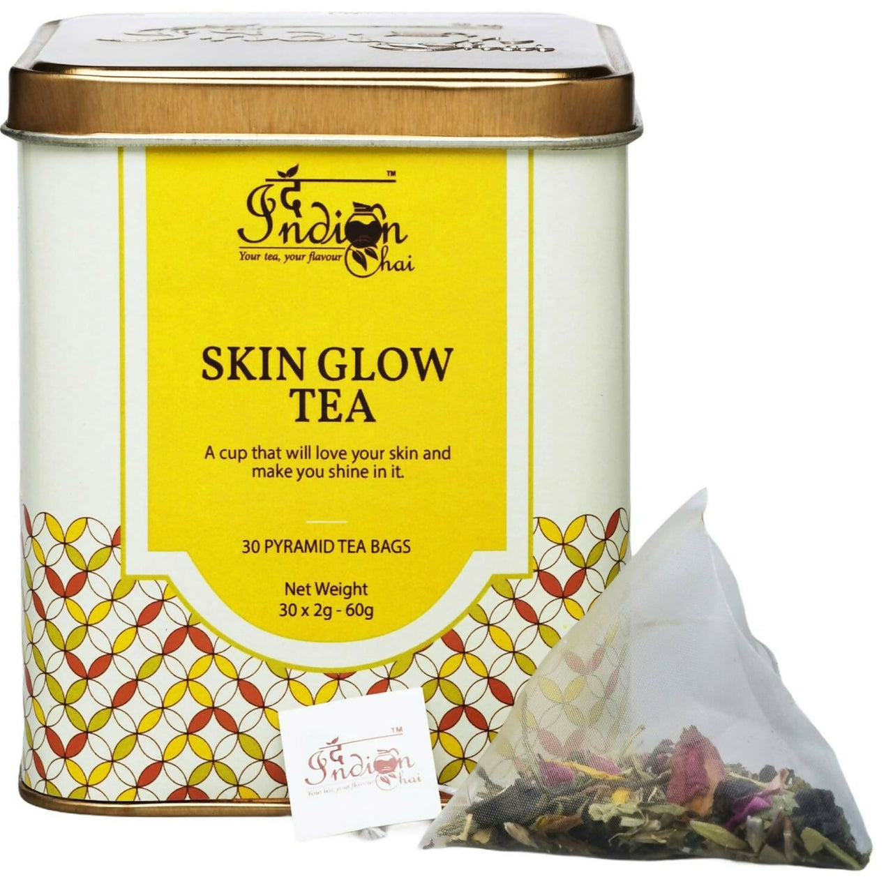 Buy The Indian Chai – Skin Glow Tea 30 Pyramid Tea Bags Online at Best ...