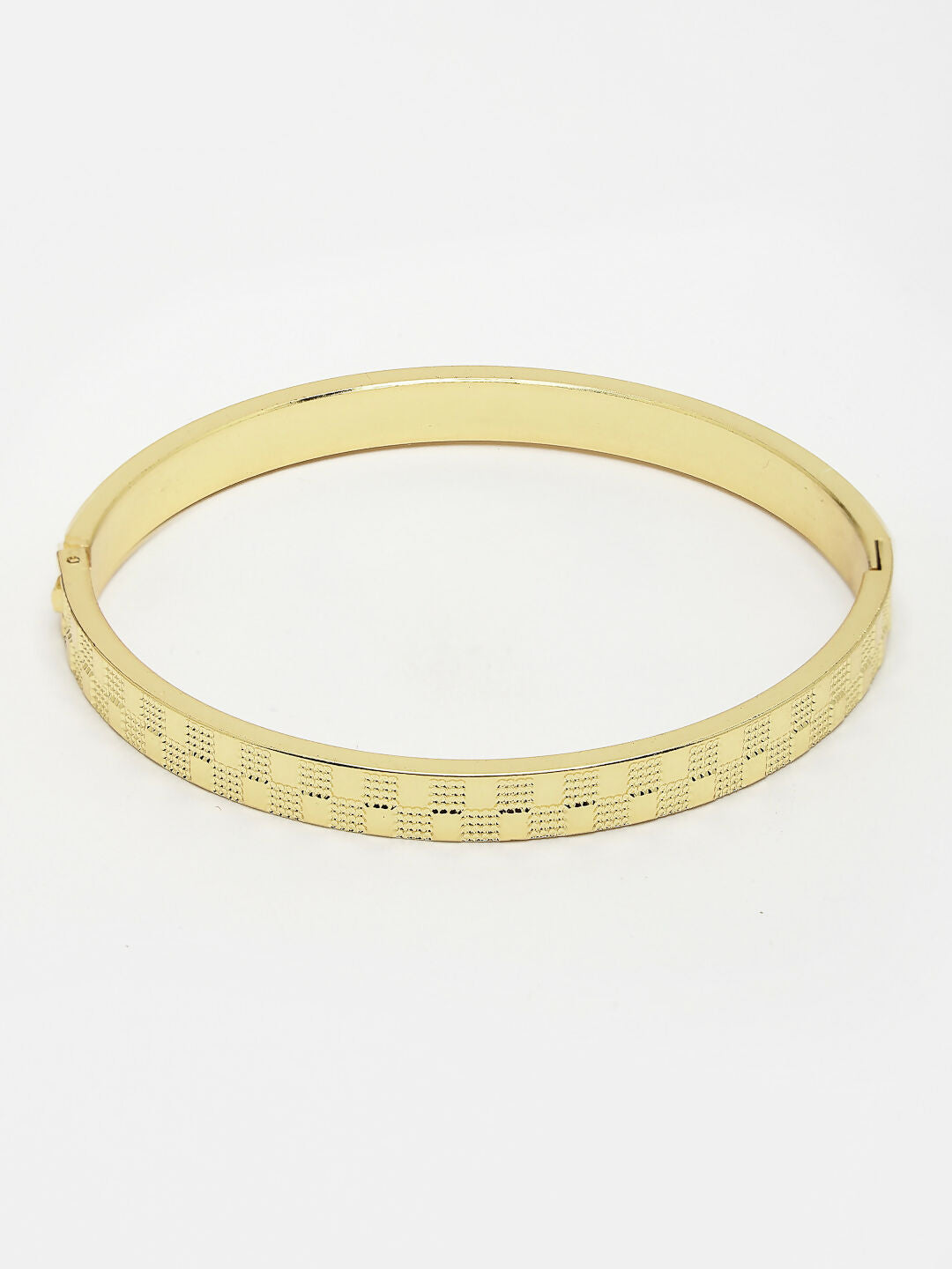 Buy NVR Men's Gold-Plated Stainless Steel Kada Bracelet Online At Low Price