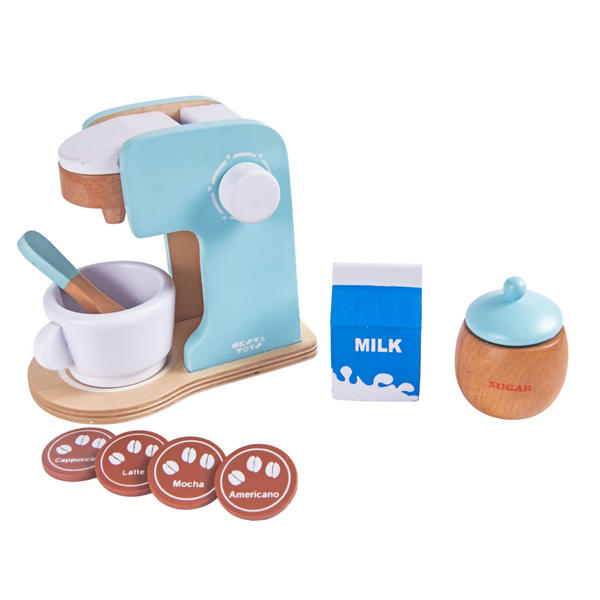 Buy Nesta Toys Wooden Coffee Maker Toy (Blue), Kitchen Cooking Toy ...