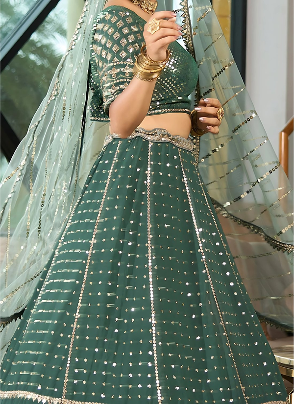 Buy Lehenga Mart Designer Wedding Lehenga Choli For Women - Green ...