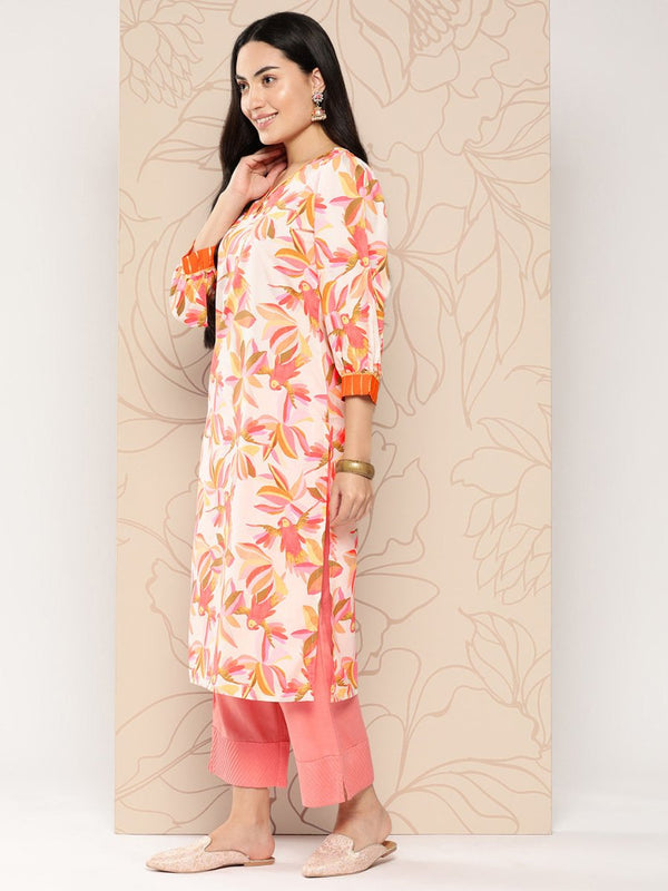 Buy Ahalyaa Women Floral Printed Gotta Patti Crepe Kurta Online At Low ...