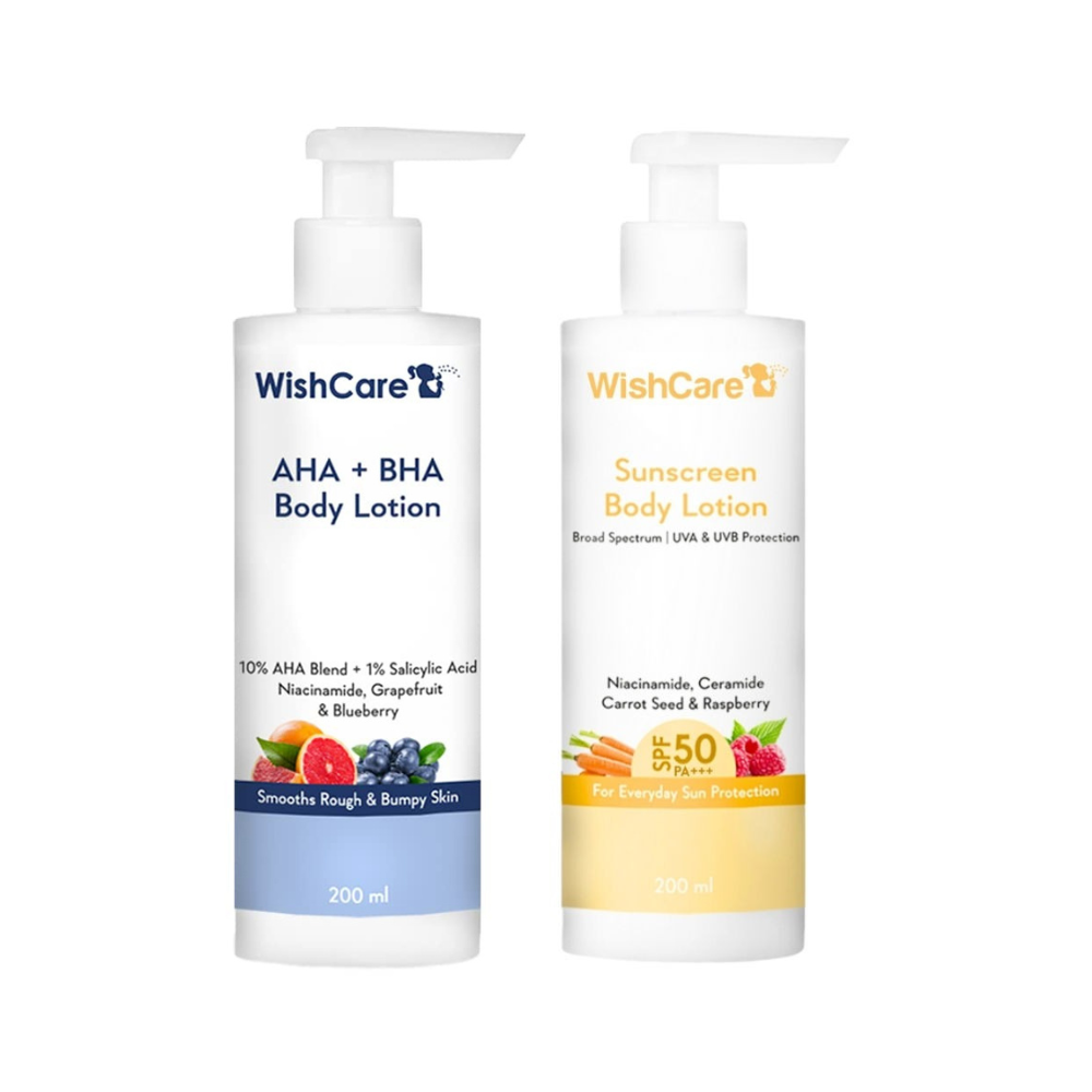 Buy Wishcare Detan Combo Sunscreen SPF 50 Broad Spectrum & 10% AHA + 1% ...