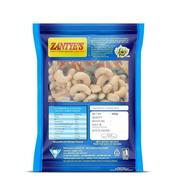 Buy Zantye's Goan Cashew W320 Premium Kaju Online At Low Price