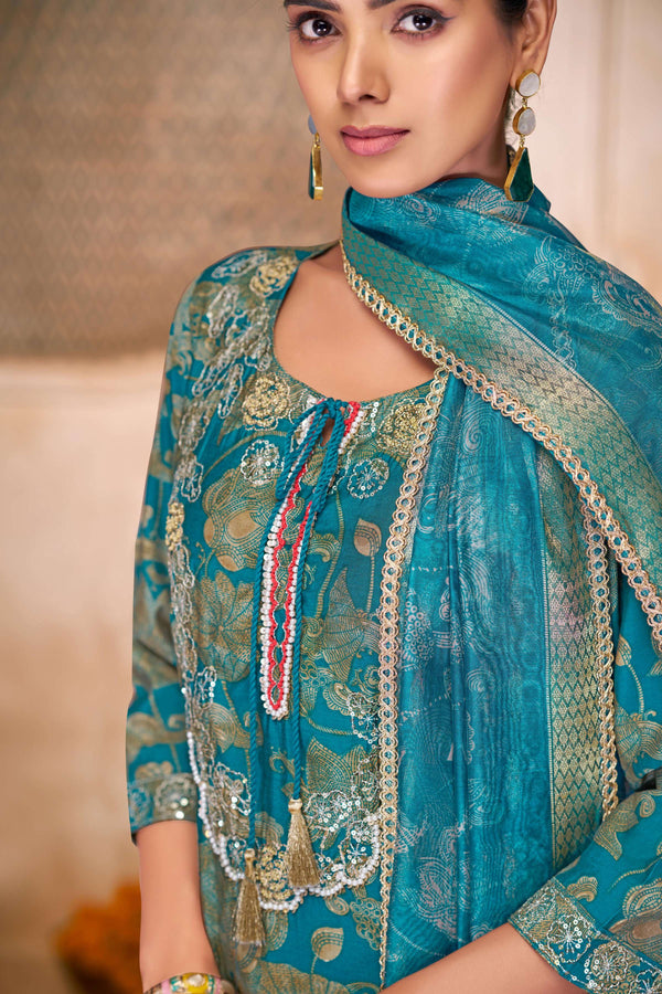 Buy BulBul Shehnaaz Rama Hand Work Kurta Set with Dupatta Online at Low ...