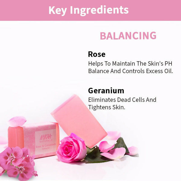 Buy Nykaa Naturals Rose & Geranium Balancing Bathing Soap Online at ...