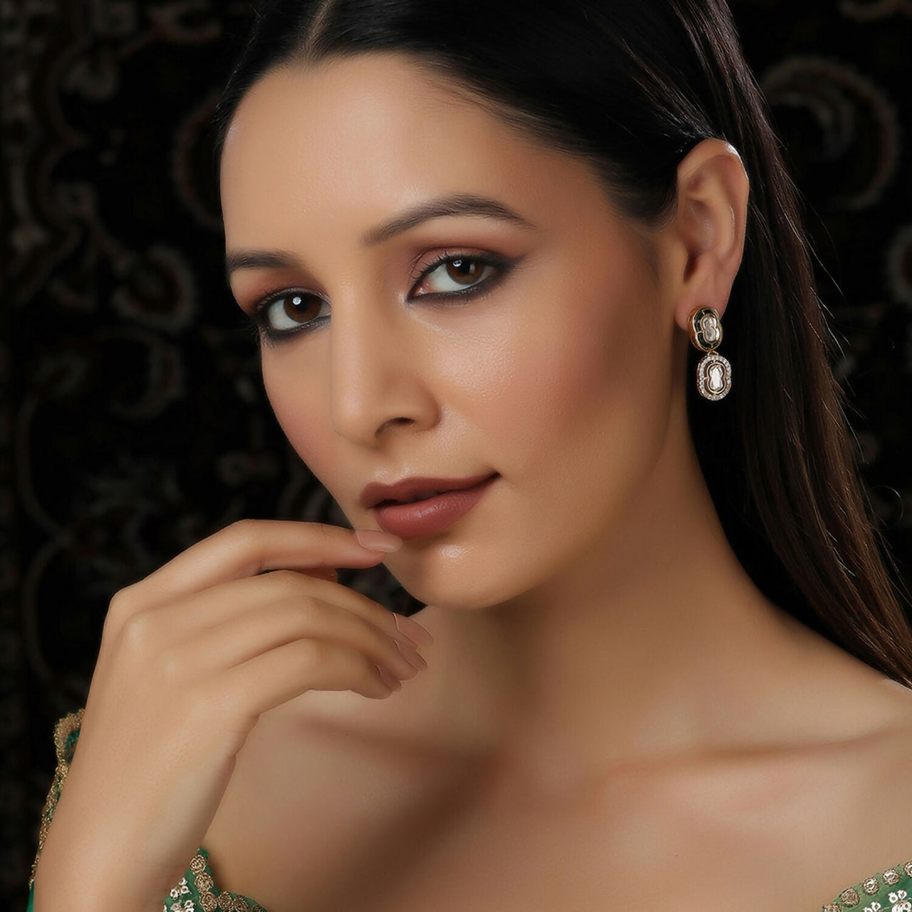 Buy Duet Mufli Meenakari and Diamond Gold-Plated Earrings (Gold) - Ruby ...
