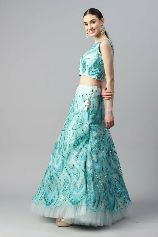 Buy Aastha Fashion Sky Blue Net Thread Embroidery Lehenga Choli Online ...