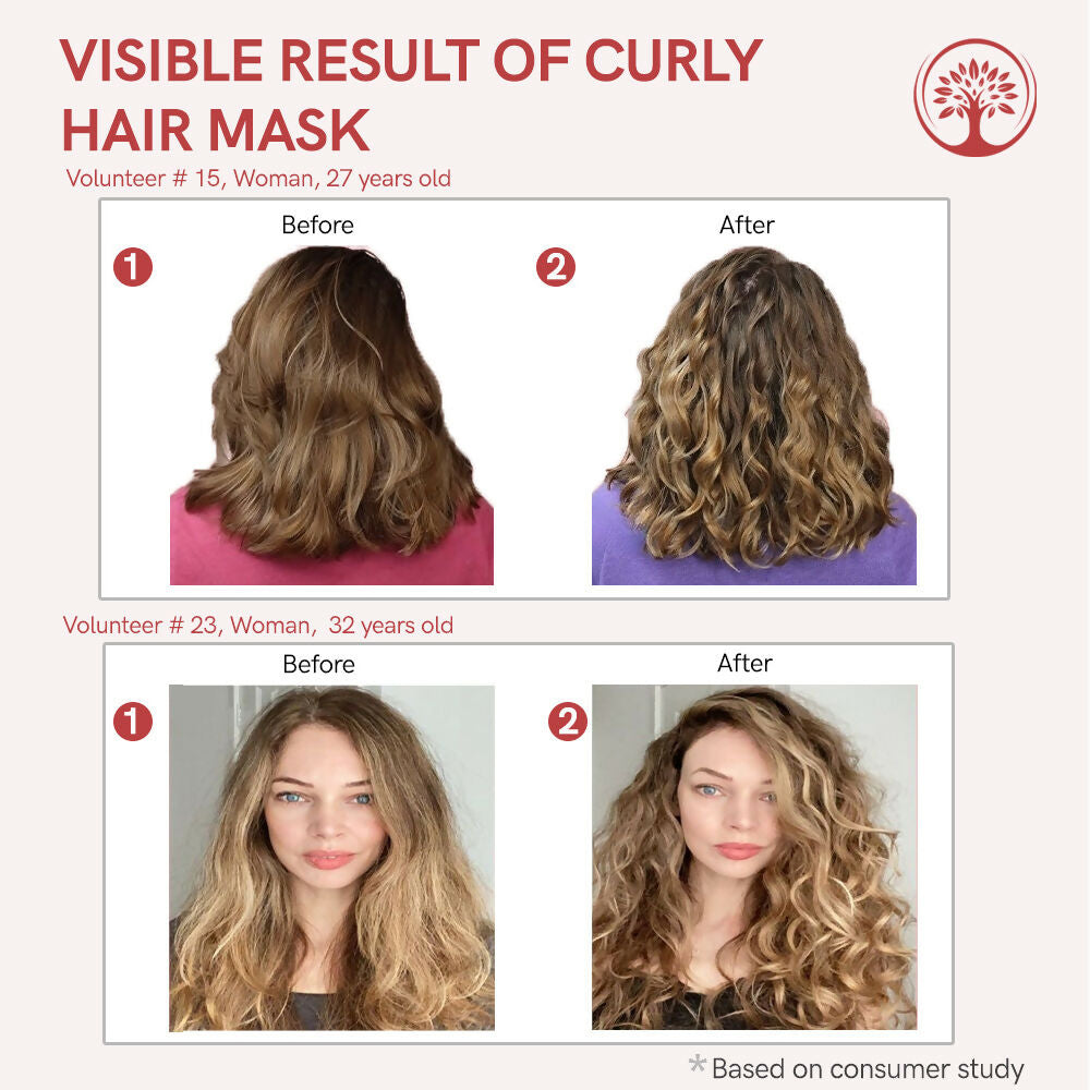 Buy Ivory Natural Curly Hair Mask - Natural Smooth Even Curls For Both ...