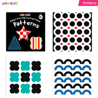 Jolly Kids Baby's First High Contrast Board Books (Set of 4)| Black an
