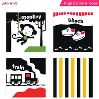 Jolly Kids Baby's First High Contrast Board Books (Set of 4)| Black an