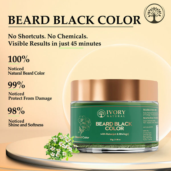 Buy Ivory Natural Beard Black Color Organic - Instant Natural Plant ...
