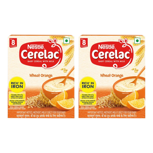 Nestle Cerelac Baby Cereal with Milk, Wheat Orange – From 8 To 24 Mont