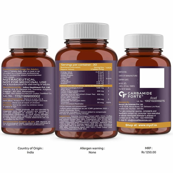 Buy Carbamide Forte Keto-5X Fat Burner Veg Tablets Online at Best Price ...