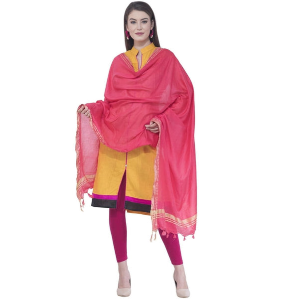 Buy A R SILK Gajari Color Golden Border Dupattas and Chunnis