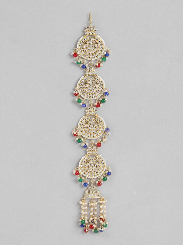Buy Gold Plated Traditional Handcrafted White Kundan and Pearl Studded ...