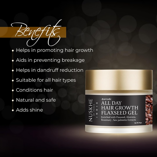 Buy Nuskhe By Paras Ayurvedic All Day Hair Growth Flaxseed Gel Online.