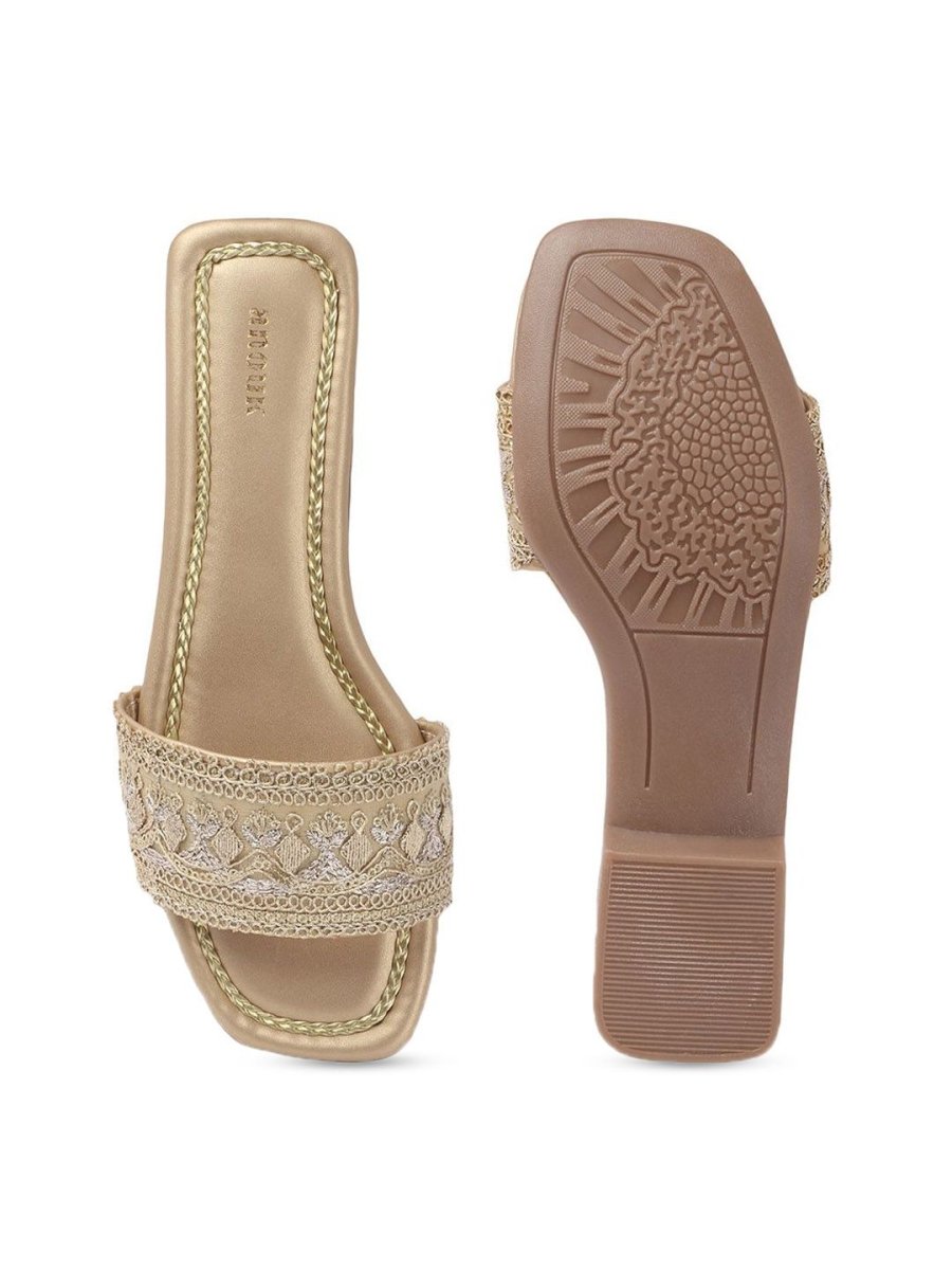 Buy Anouk Women Woven Design Open Toe Flats Online At Low Price