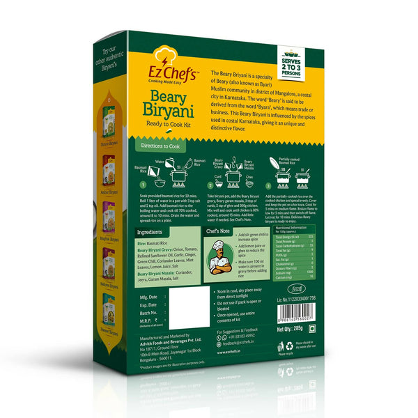 Buy Ez Chef's Beary Biryani Kit - Mangalore's Famous Biryani Online