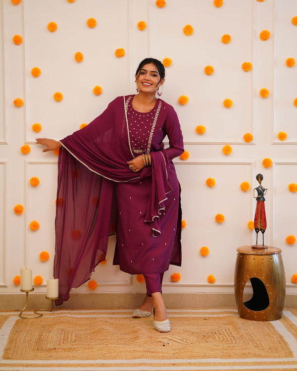 Buy NOZ2TOZ Party Wear Embroidery Worked Kurta With Pant And Dupatta ...