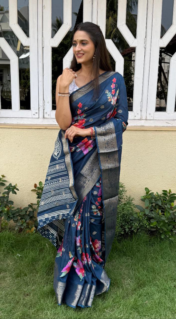 Buy NOZ2TOZ Women Party Wear Jeaquard Butti Dhola silk Saree with ...