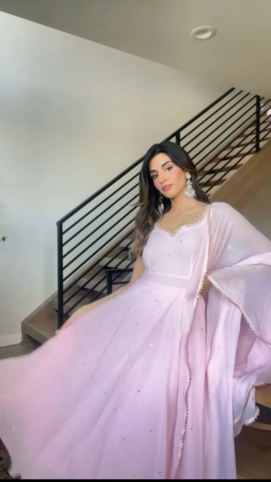 Buy Preksha Creation Georgette Pink Women Gown With Koty,Dupatta And ...