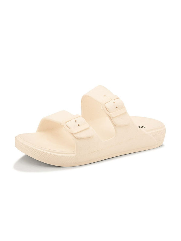 Buy HRX by Hrithik Roshan Men Cream-Coloured Rubber Sliders Online at ...