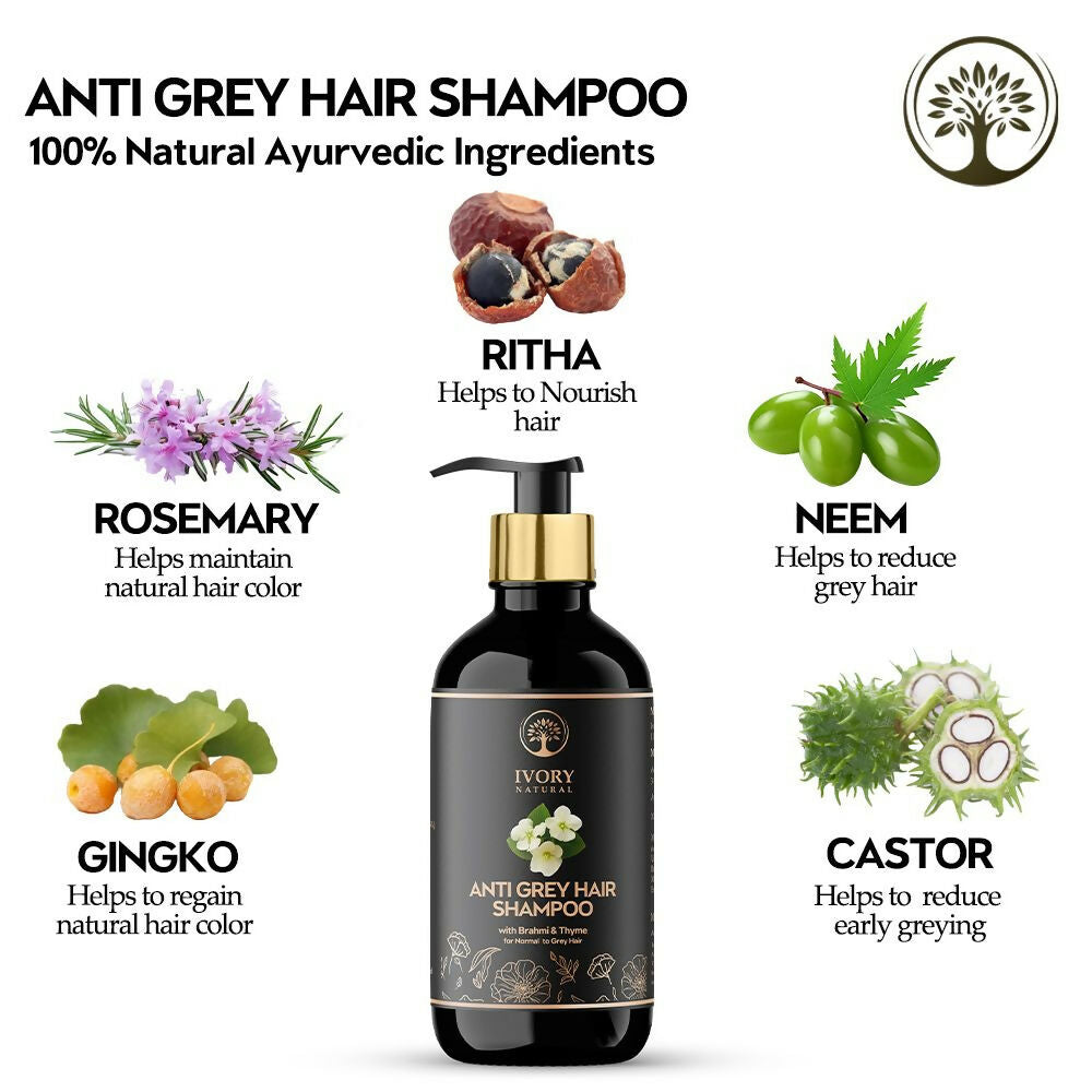 Buy Ivory Natural Grey Hair Shampoo For Nature-Inspired Grey Coverage ...