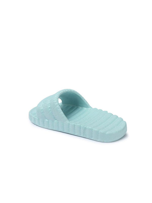 Buy Roadster The Lifestyle Co. Women Sky Blue Striped Sliders Online At ...