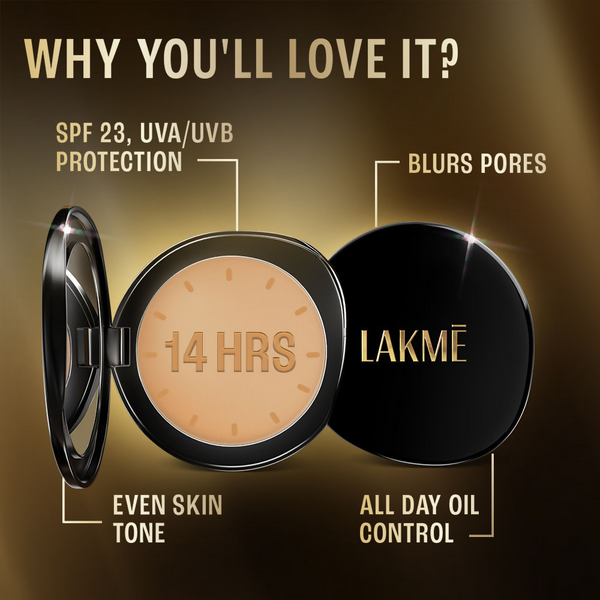 Lakme Ultimate Glam Compact, Skin Lightening Compact Powder - Beige Ho