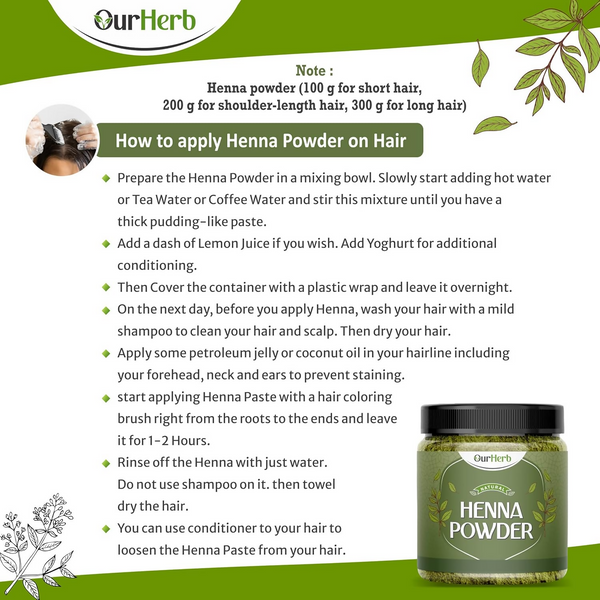 OurHerb Natural Henna Powder Enriched With Precious Herbals For Natura
