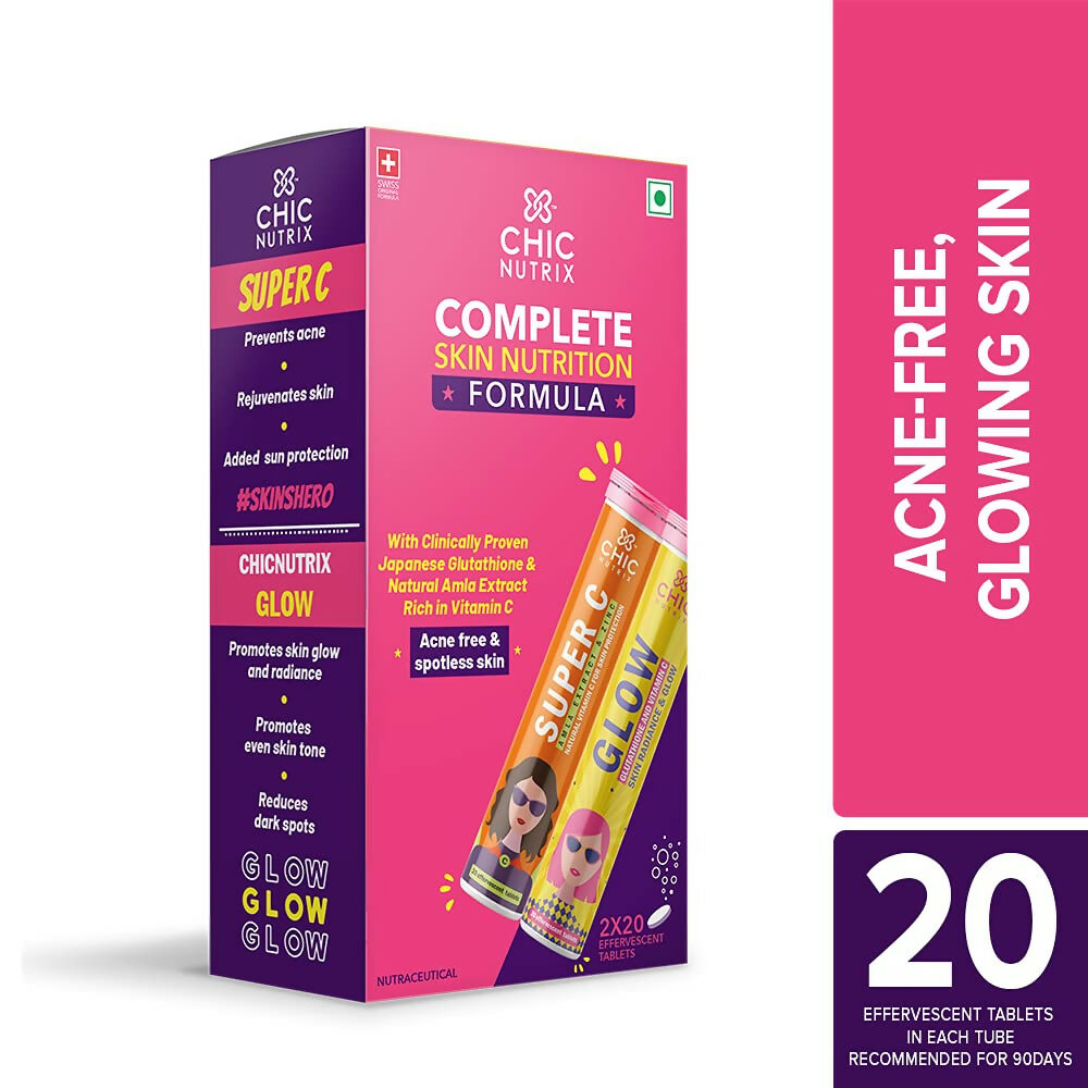 Buy Chicnutrix Glow + Super C – Glutathione & Vitamin C Tablets Online