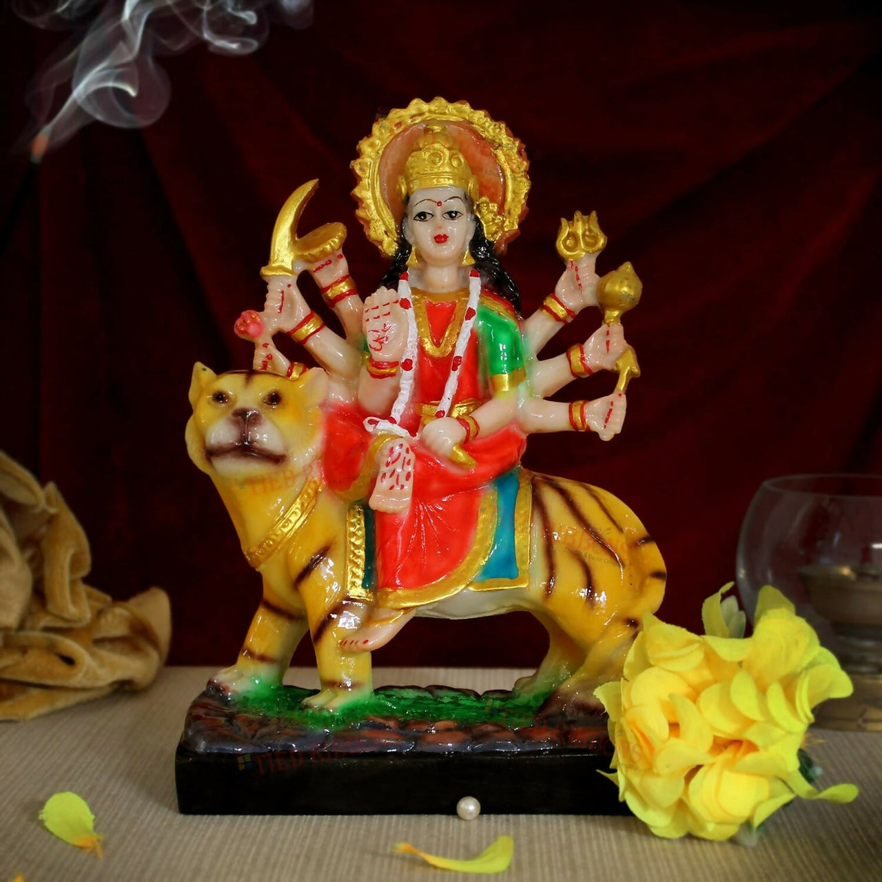 Buy Tied Ribbons Nav Durga Devi Sherawali Mata Murti Statue Online at ...