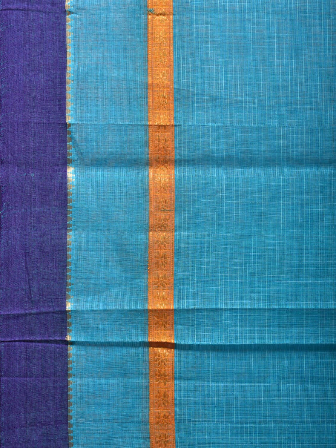 Buy Light Blue Narayanpet Cotton Handloom Saree with Checks Design No ...