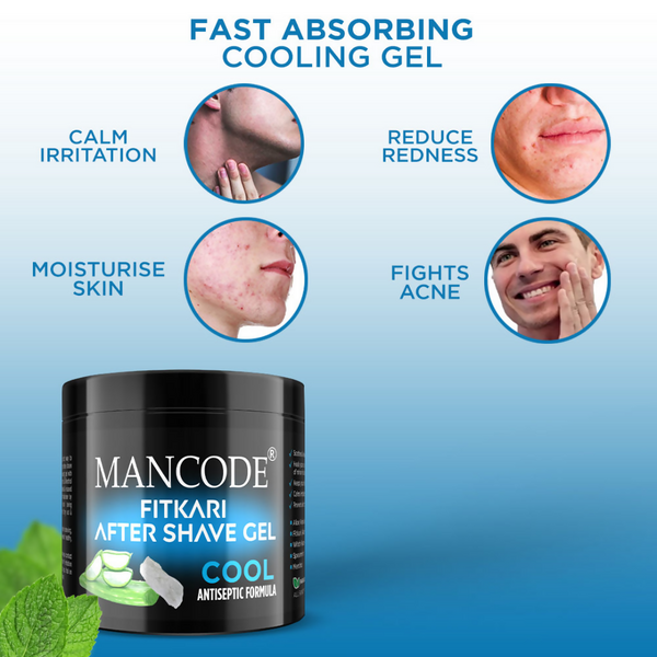 Buy Mancode Fitkari After Shave Gel For Men Cool Antiseptic Formula Online at Best Price | Distacart