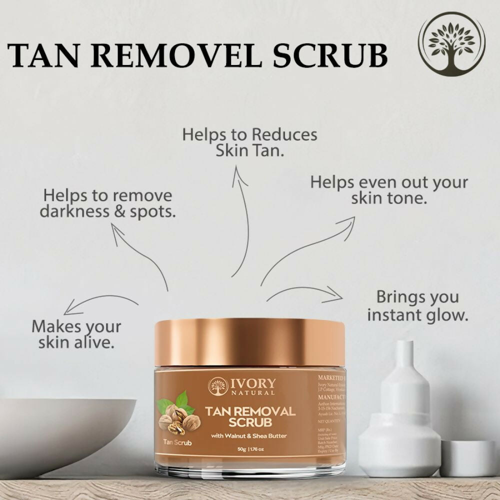 Buy Ivory Natural Tan Scrub , Reduce Tan, Restores Radiant Skin Glow ...