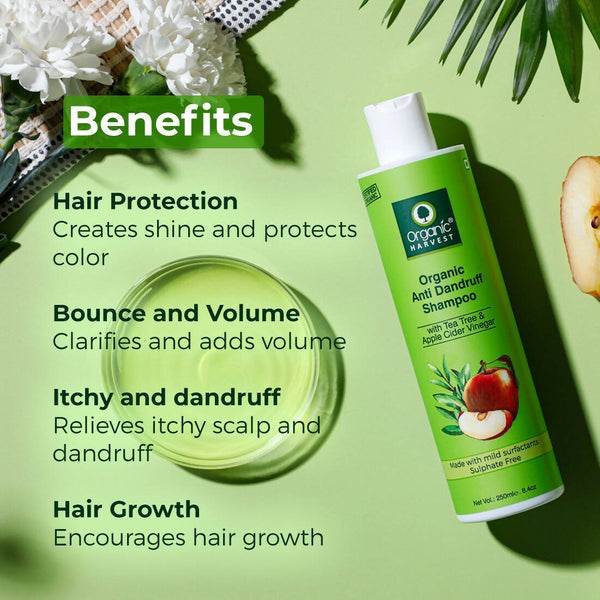 Organic Harvest Organic Anti Dandruff Shampoo With Tea Tree & Apple Ci