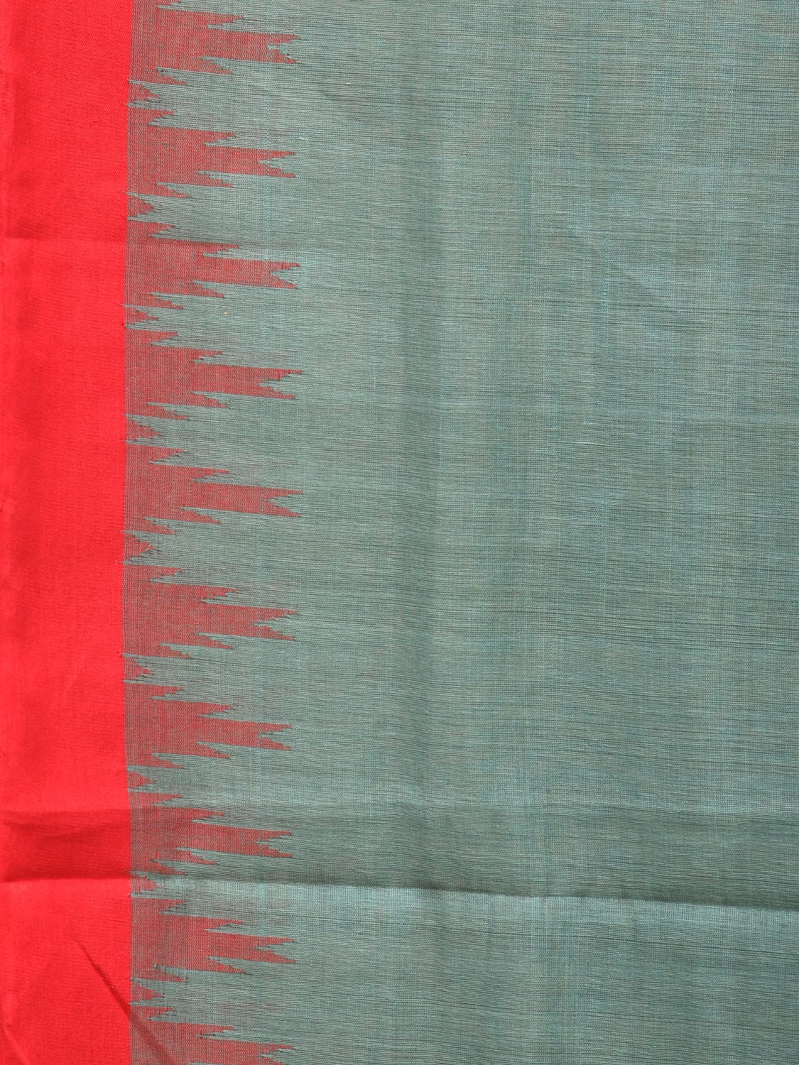 Buy Sea Blue Khadi Cotton Handloom Plain Saree with Temple Border ...