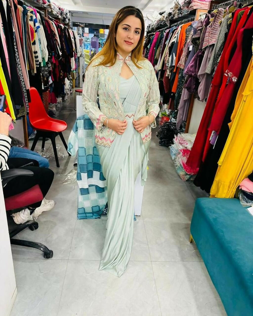 Buy Preksha Creation Fancy Ready To Wear Faux Georgette Sequence Patch ...