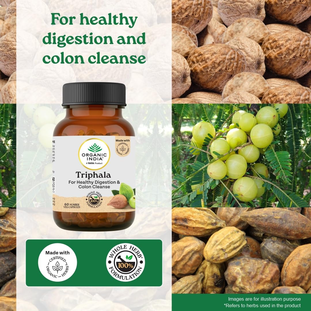 Buy Organic India Triphala Capsules Online for Digestion & Colon Cleanse
