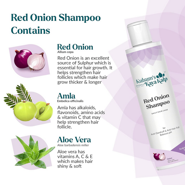Buy Kulsum's Kaya Kalp Red Onion Shampoo For Anti Dandruff & Anti Hair ...