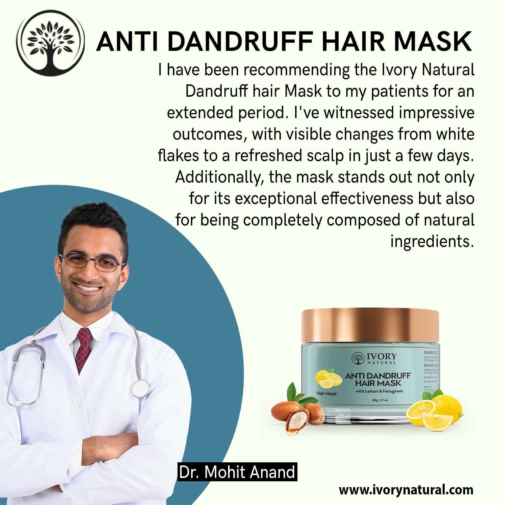 Buy Ivory Natural Dandruff Hair Mask - Scalp Wellness, Assists With ...