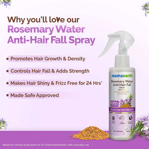 Buy Mamaearth Rosemary Water Anti-Hair Fall Spray with 100% Pure Steam ...