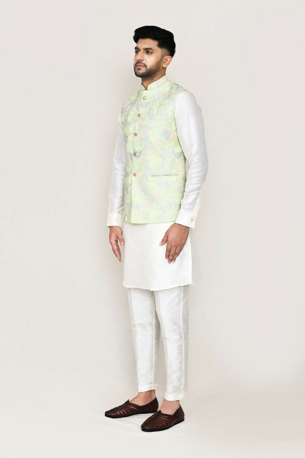 Buy Joban Fashion Green Colored Art Silk Based Full Embroidered Work ...