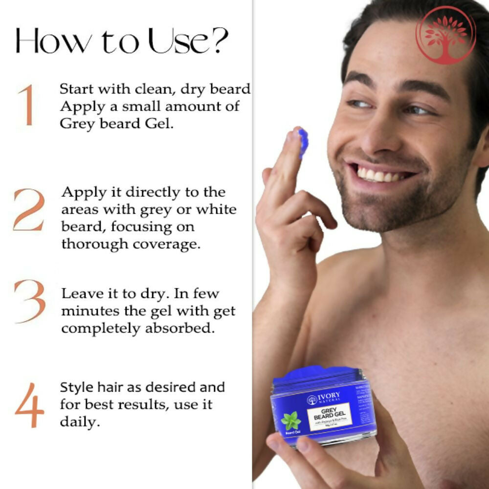 Buy Ivory Natural Grey Beard Gel Restores Dark Shine & Vibrant Of Beard ...