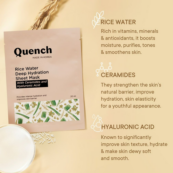 Buy Quench Rice Water Deep Hydration Sheet Mask Online at Best Price ...