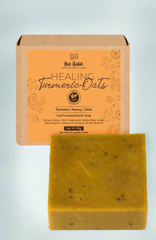 Buy Nat Habit Cold Processed Healing Turmeric-Oats Soap Online.