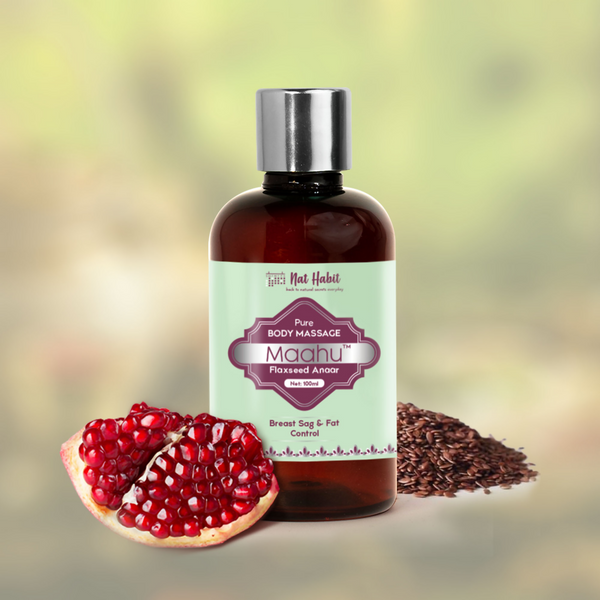 Buy Nat Habit Pure Flaxseed Anaar Maahu Body Massage Oil Online